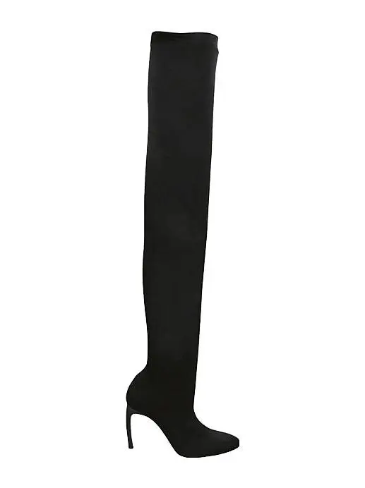 Victoria Beckham Harlow 100 Suede Thigh-high Stiletto Boots - Black