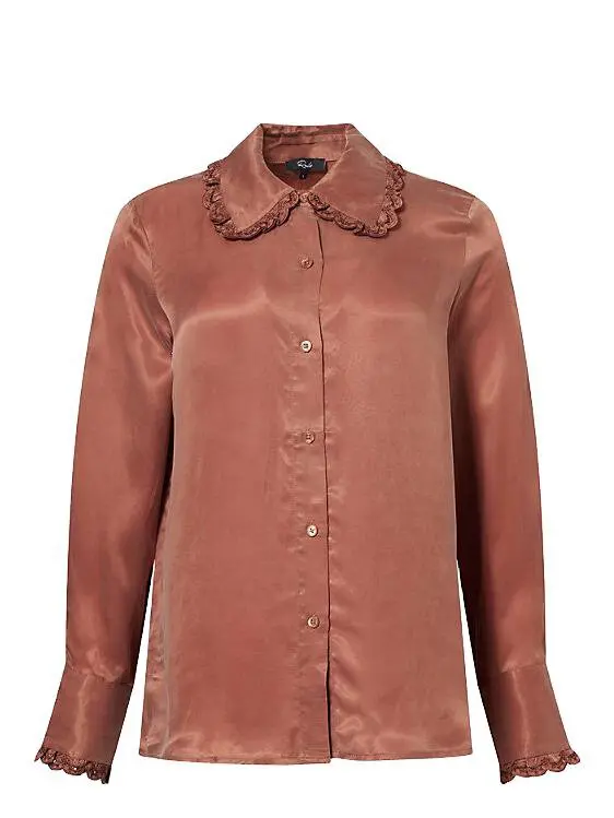 Rails Embroidered Trim Woven Shirt - Cinnamon