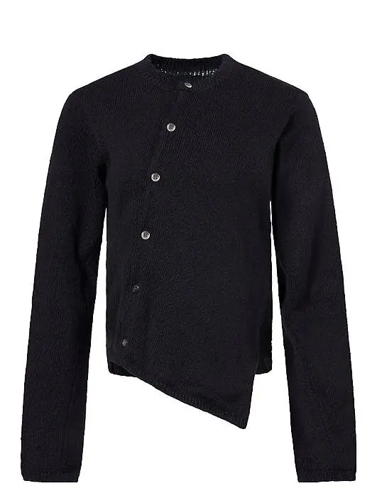 Comme Des Garçons Asymmetric Knit Cardigan - Black
