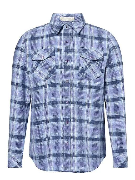 GODS TRUE CASHMERE Uniform Gemstone-embellished Cashmere Shirt - Denim