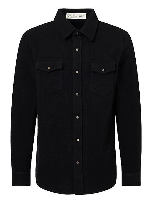 GODS TRUE CASHMERE Gemstone-embellished Cashmere Shirt - Black