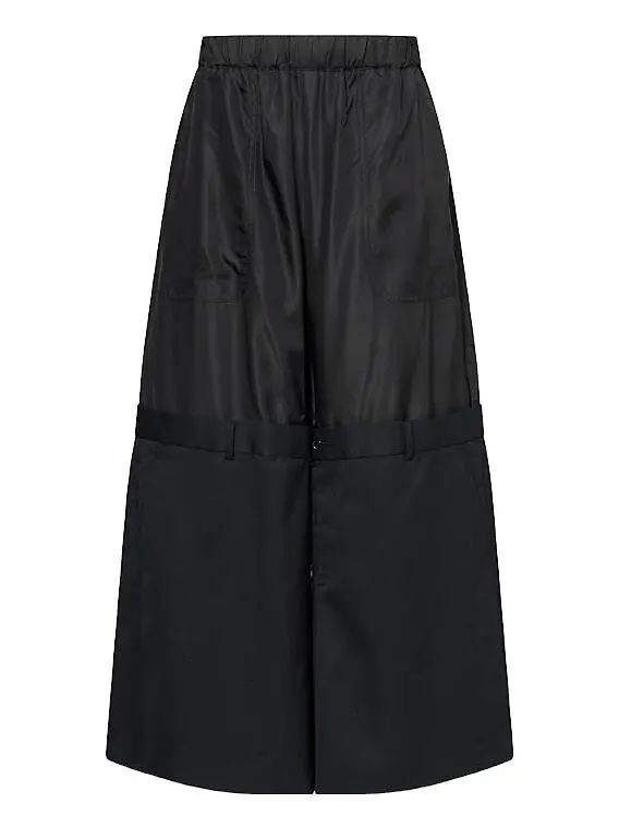 Noir Kei Ninomiya Double-layer Wool Trousers - Black
