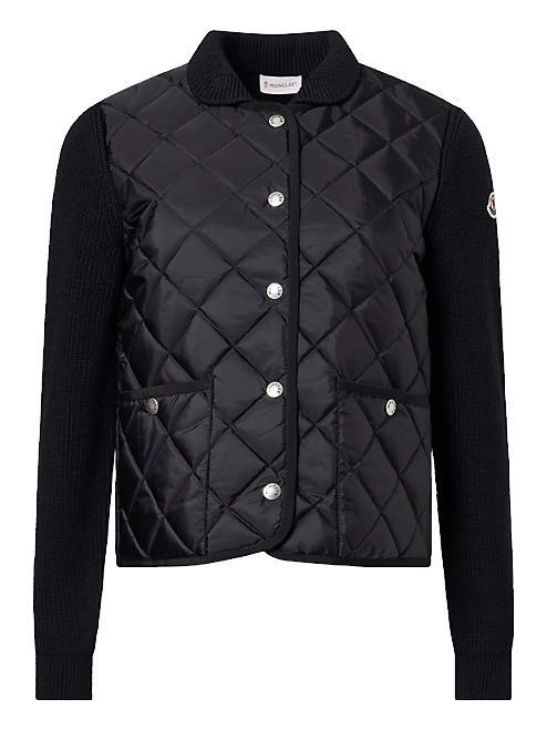 Moncler Peter Pan Collar Wool Cardigan - Black