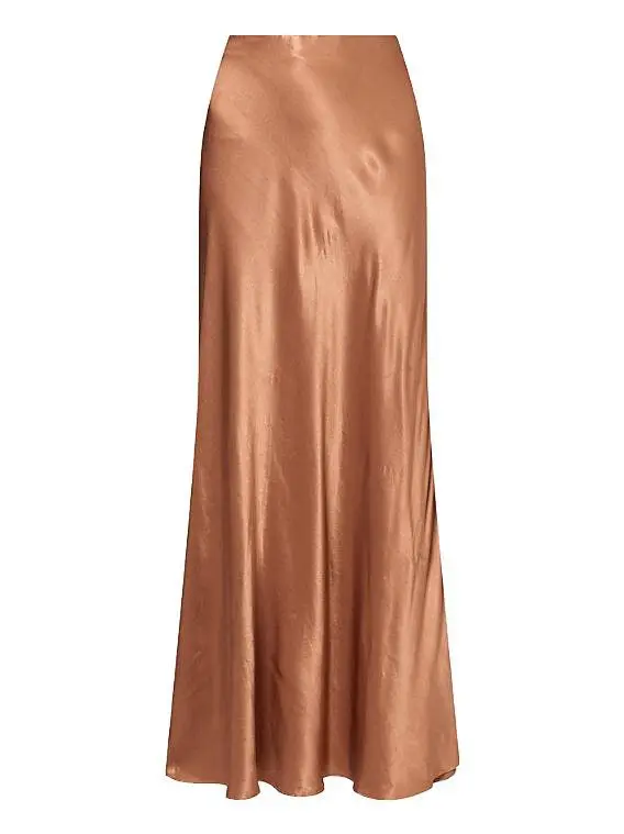 Rails Romina Draped Satin Maxi Skirt - Cinnamon