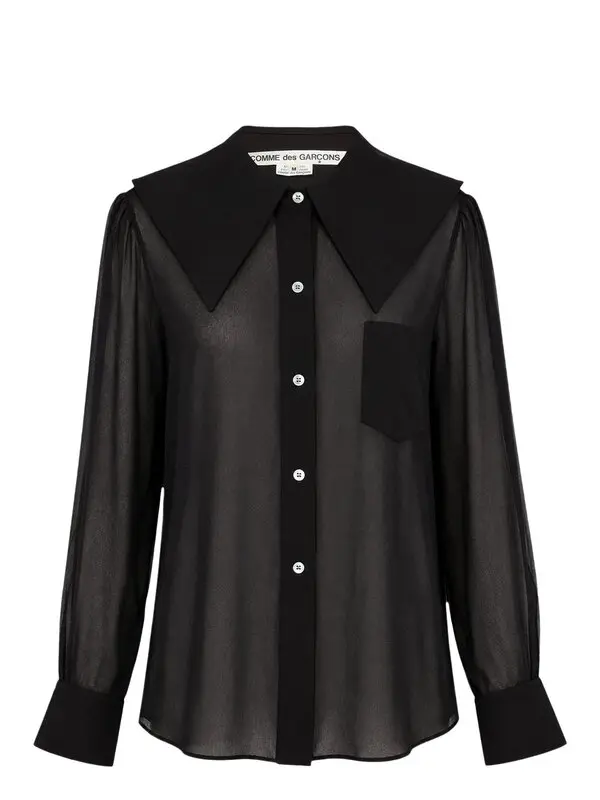 Comme Des Garçons Flap Shoulder Blouse - Black