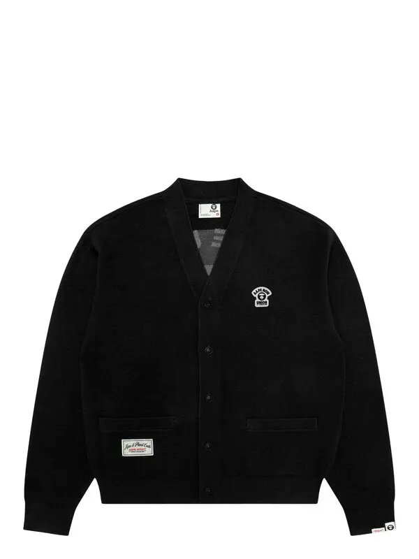 AAPE Moonface V-neck Cardigan - Black