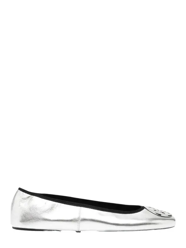 Tory Burch Reva Travel Ballet Flats - Silver