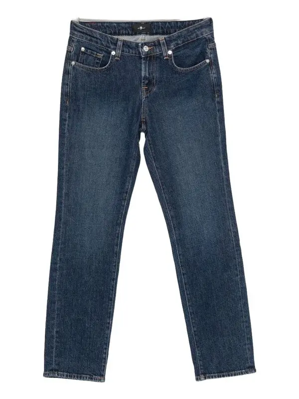 7 For All Mankind Low Cigarette Denim Jeans - Blue