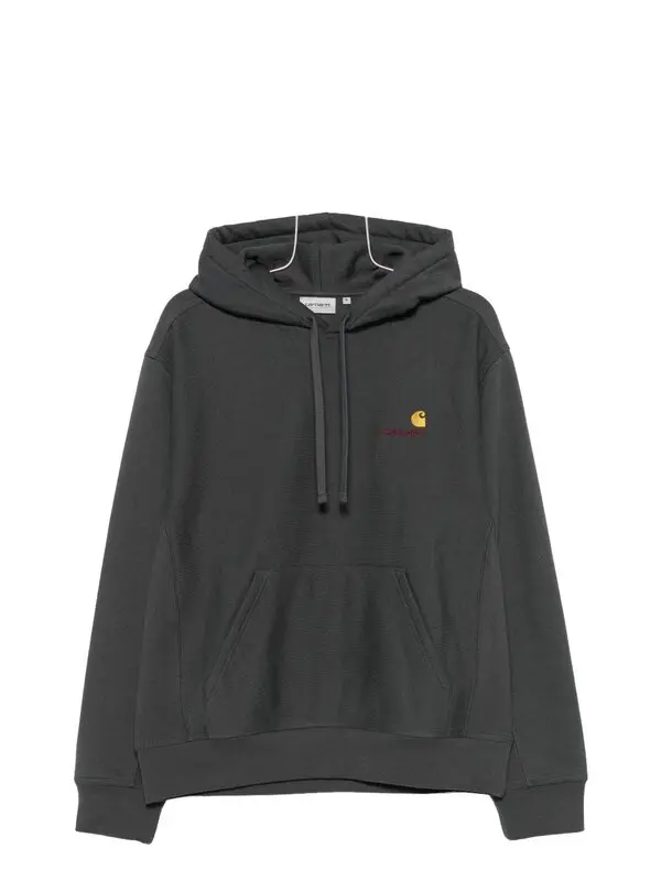 Carhartt Work In Progress Logo Cotton Hoodie - Grey