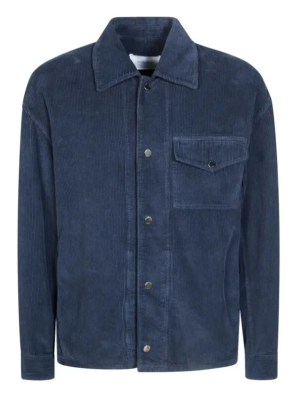 PAOLO PECORA Velvet Shirt - Blu