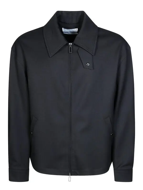 PAOLO PECORA Zip-up Jacket With Classic Collar - Nero