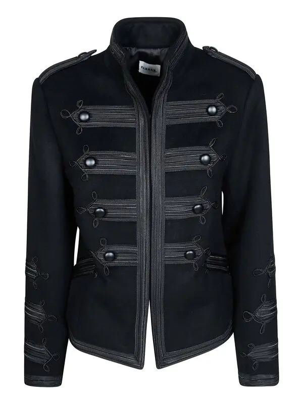 PAROSH Double-breasted Embellished Jacket - Nero