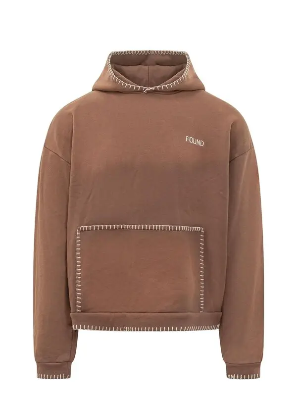 FOUND Stitched Logo Hoodie - Faded Brown