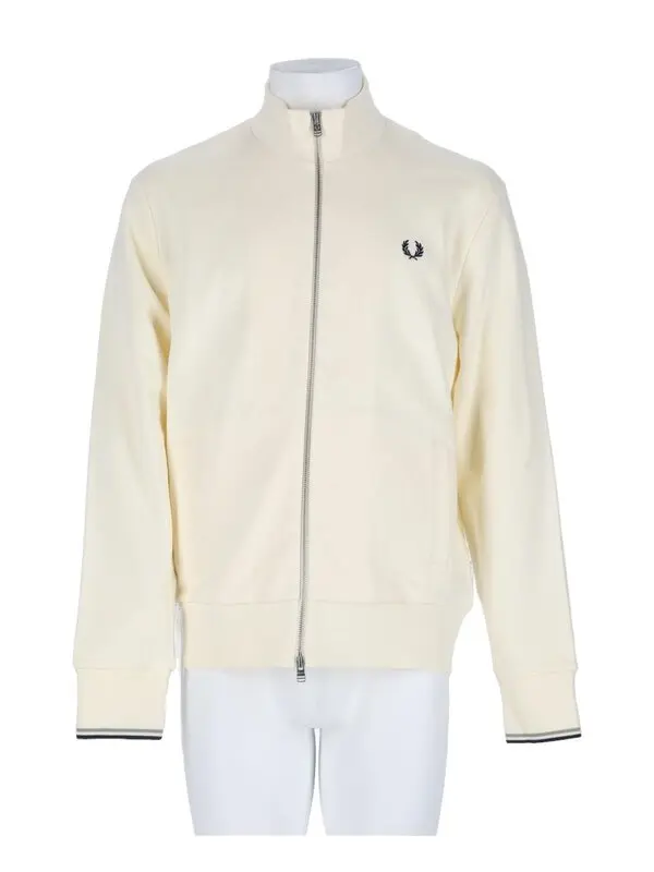 Fred Perry 100% Cotton Crewneck Sweatshirt - Powder