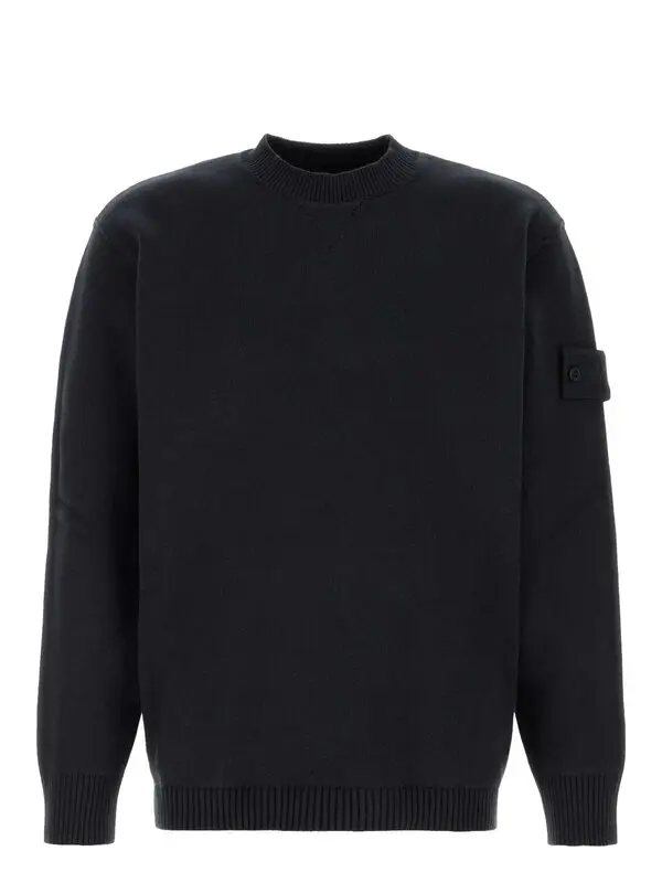 Stone Island Stretch Cotton Crew Neck Sweater - Blue