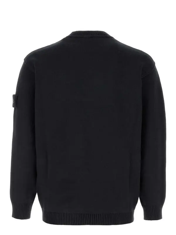 Stone Island Stretch Cotton Crew Neck Sweater - Blue