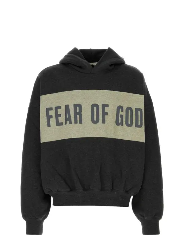 Fear Of God Oversized Cotton-blend Sweatshirt - Black