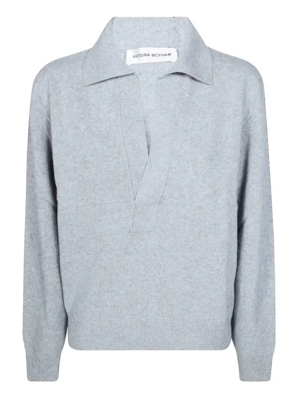 Victoria Beckham Genevieve Merino Wool & Cashmere Sweater - Grigio