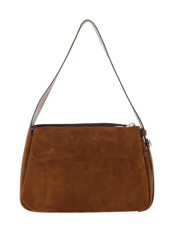 Tory Burch Suede Shoulder Bag - Brown