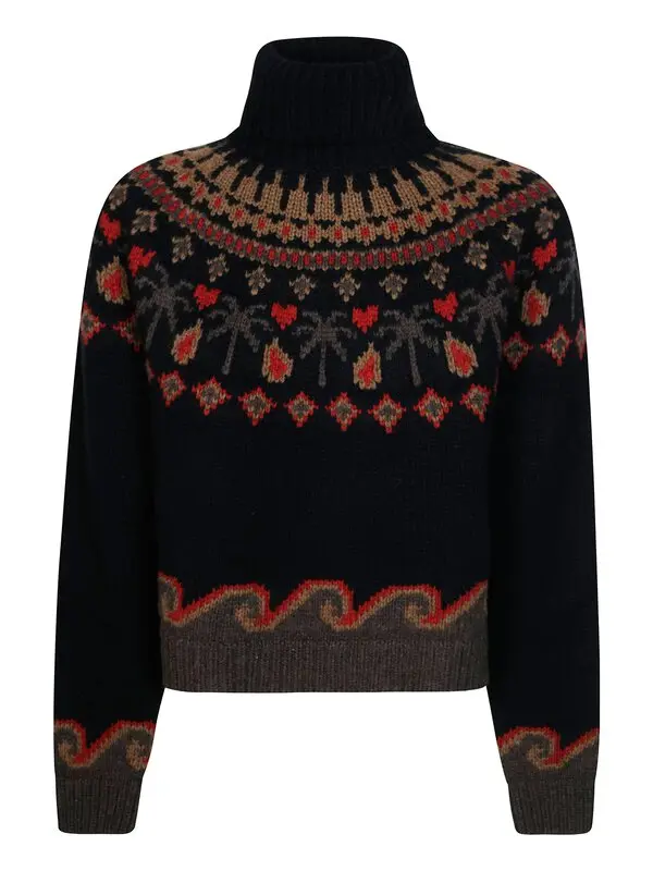 Alanui Sweet Winter Turtleneck Sweater - Nero