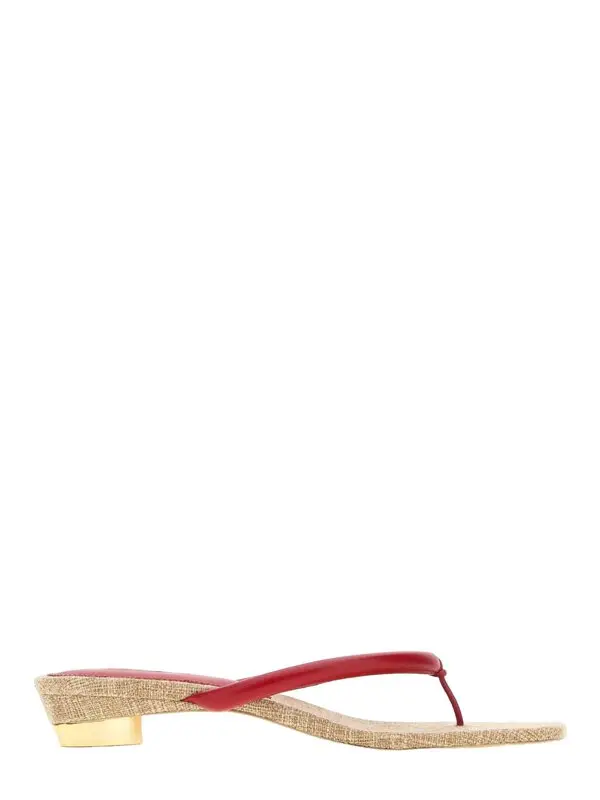 Cult Gaia Sierra Leather Thong Flat Sandals - Red