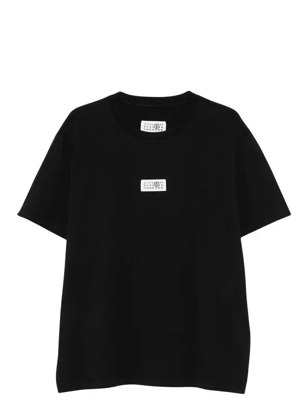 MAISON MARGIELA Cotton T-shirt With Logo Patches - Black