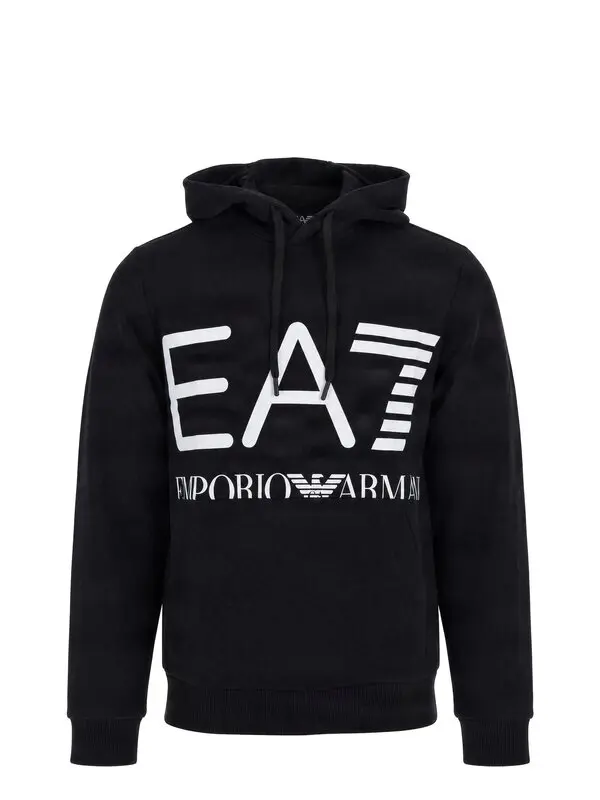 EA7 Logo Graphic Hoodie - Black