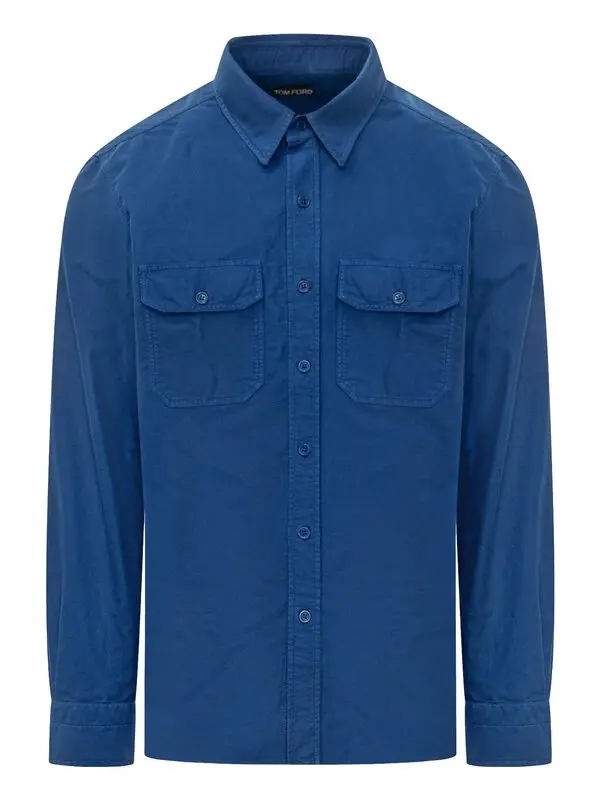 TOM FORD Military Fit Shirt - Electric Blue
