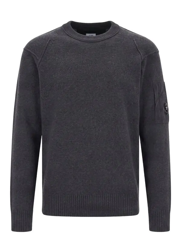 C.P. COMPANY Wool Blend Crewneck Sweater - Dark Shadow