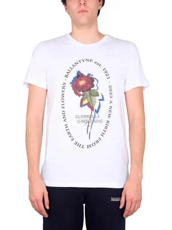 BALLANTYNE Crewneck T-shirt With Logo Print For - White