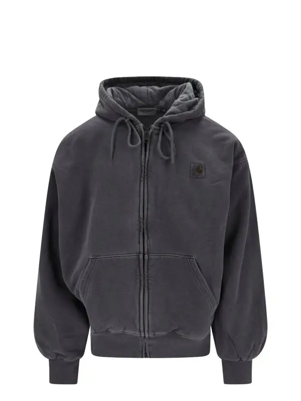 Carhartt Work In Progress Washed Cotton Zip Hoodie - Black