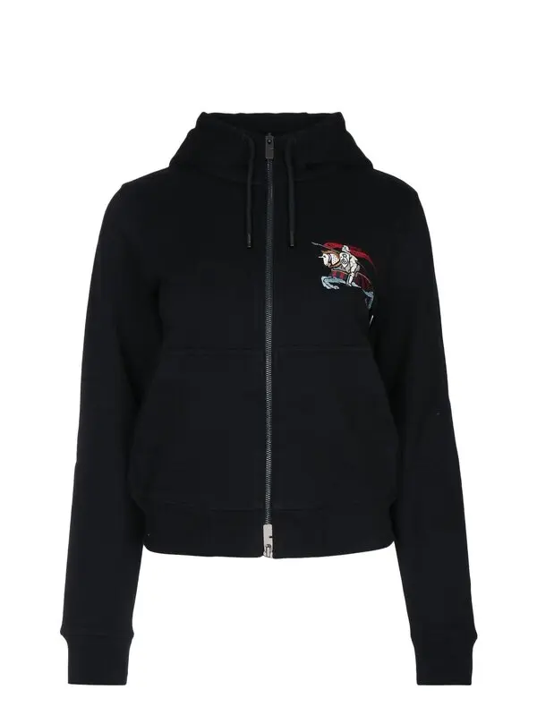 Burberry Harley Ekd Cotton Zip-up Hoodie - Black