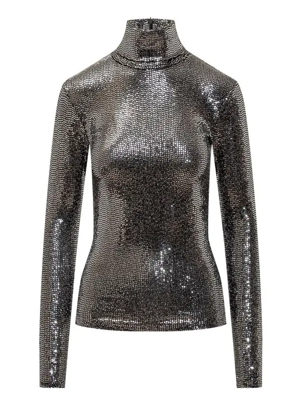 Isabel Marant Étoile Mini Knit Sweater With Metallic Accents - Black/silver