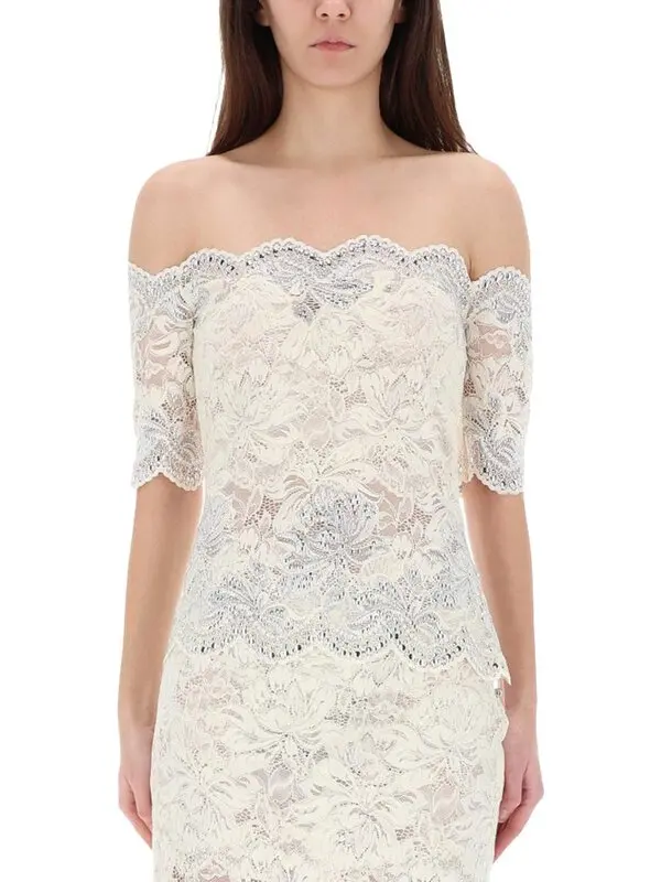 Rabanne Off-shoulder Lace Dress - Ivory