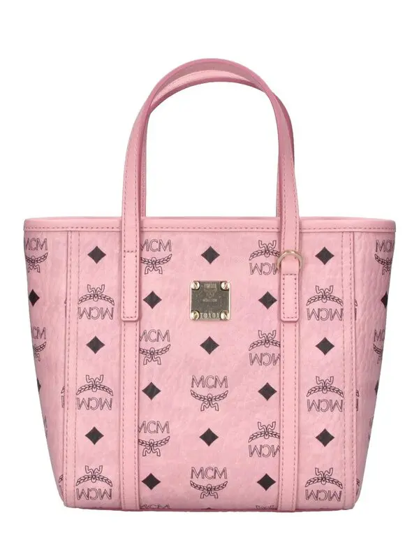 Mcm Logo Print Tote Bag - Pink