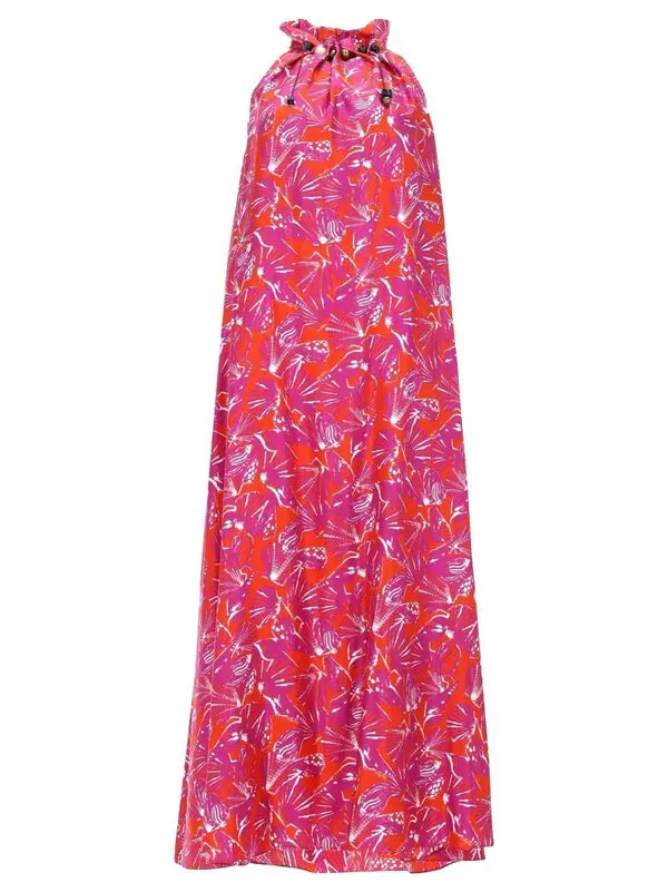 Max Mara Silk Twill Printed Gown - Fuchsia