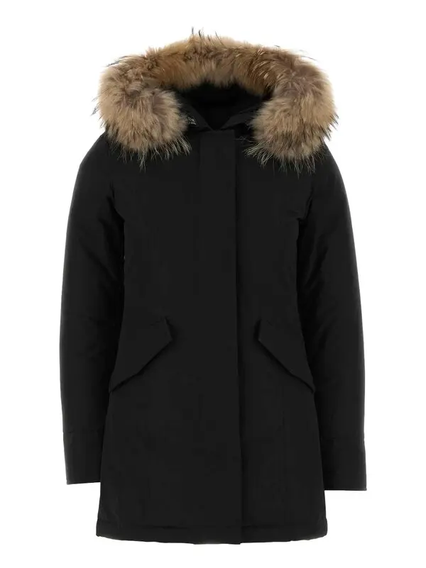 Woolrich Arctic Parka With Raccoon Fur Trim - Black