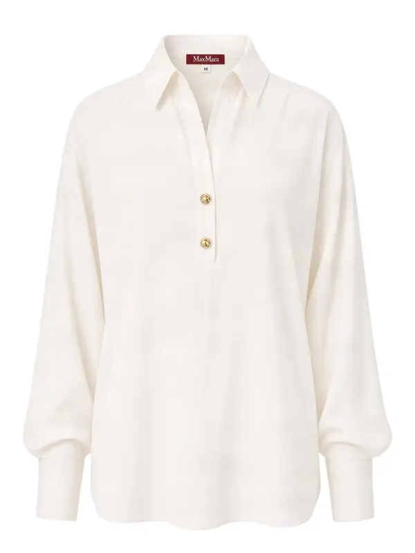 Max Mara Silk Button-front Shirt Blouse - Seta