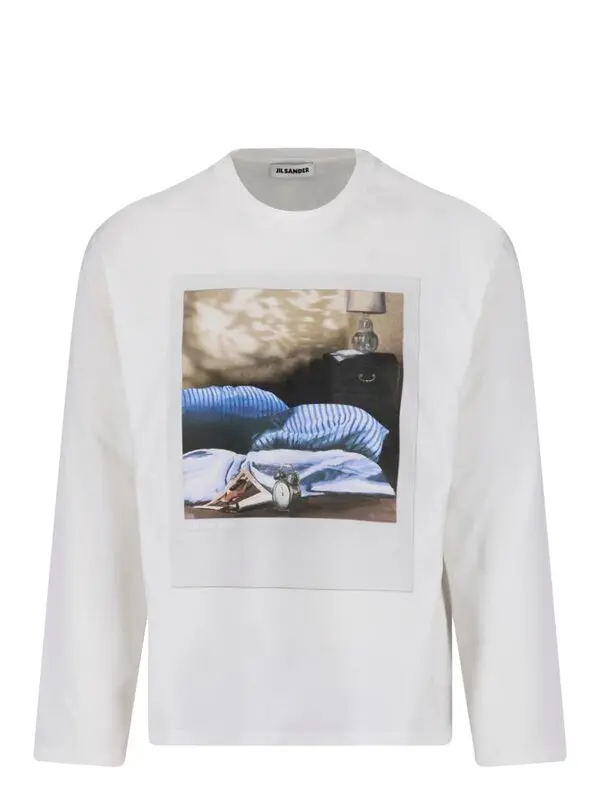 JIL SANDER Graphic Long-sleeve T-shirt - White