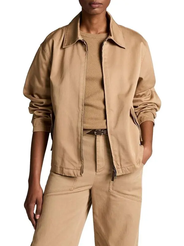 Vince Washed Cotton Twill Zip-up Jacket - Carmello