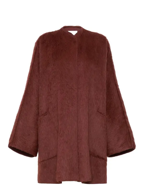 Max Mara Short Alpaca And Wool Coat - Rust