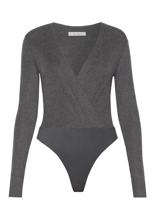 Max Mara Cashmere Yarn Sweater Bodysuit - Dark Grey