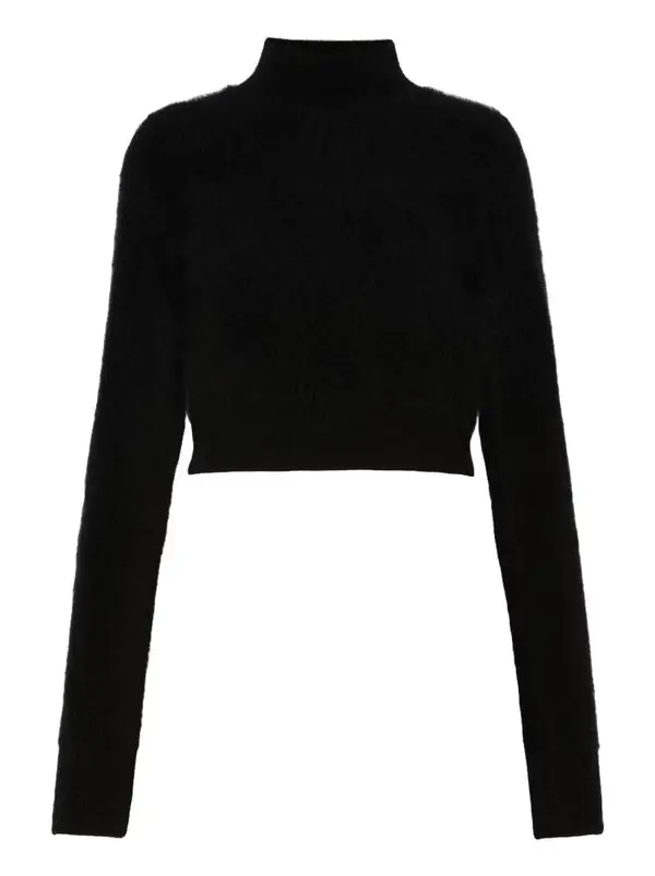 Max Mara Slim Pure Cashmere Cropped Sweater - Black