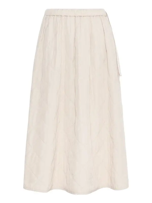Max Mara Technical Plain-weave Fabric Flared Midi Skirt - Ivory