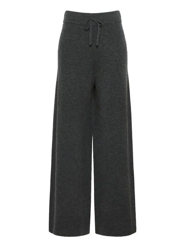 Max Mara Wool And Cashmere Wide Leg Trousers - Dark Grey