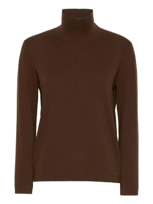 Max Mara Wool And Silk Knit Turtleneck - Brown