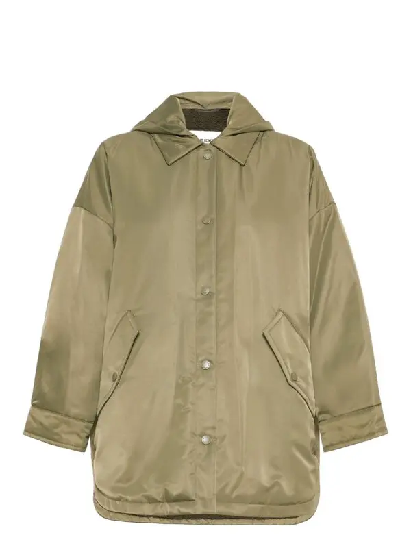 Max Mara Reversible Down Jacket In Water-repellent Twill - Kaki