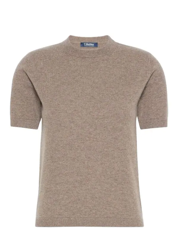 Max Mara Wool And Cashmere Short Sleeve Sweater - Natural