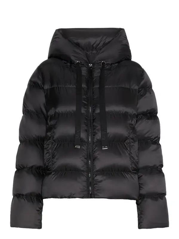 Max Mara Short Water-repellent Quilted Puffer Jacket With Drawstring Hood - Black