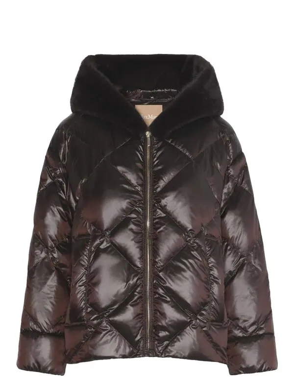 Max Mara Hooded Puffer Jacket - Brown